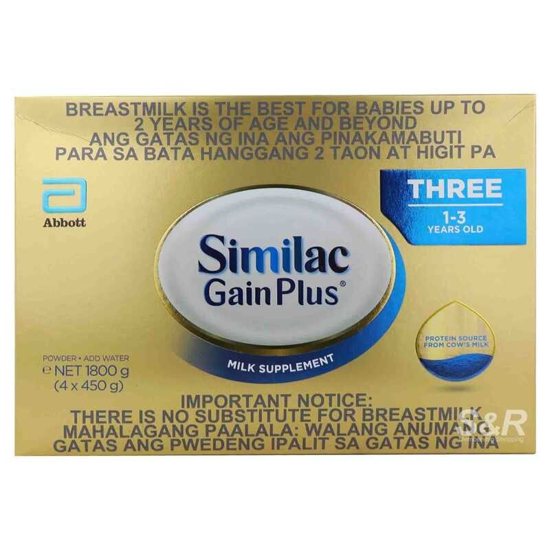 Similac Gain Plus Ages 1-3 Years Old Milk Supplement 1.8Kg | Shopee ...