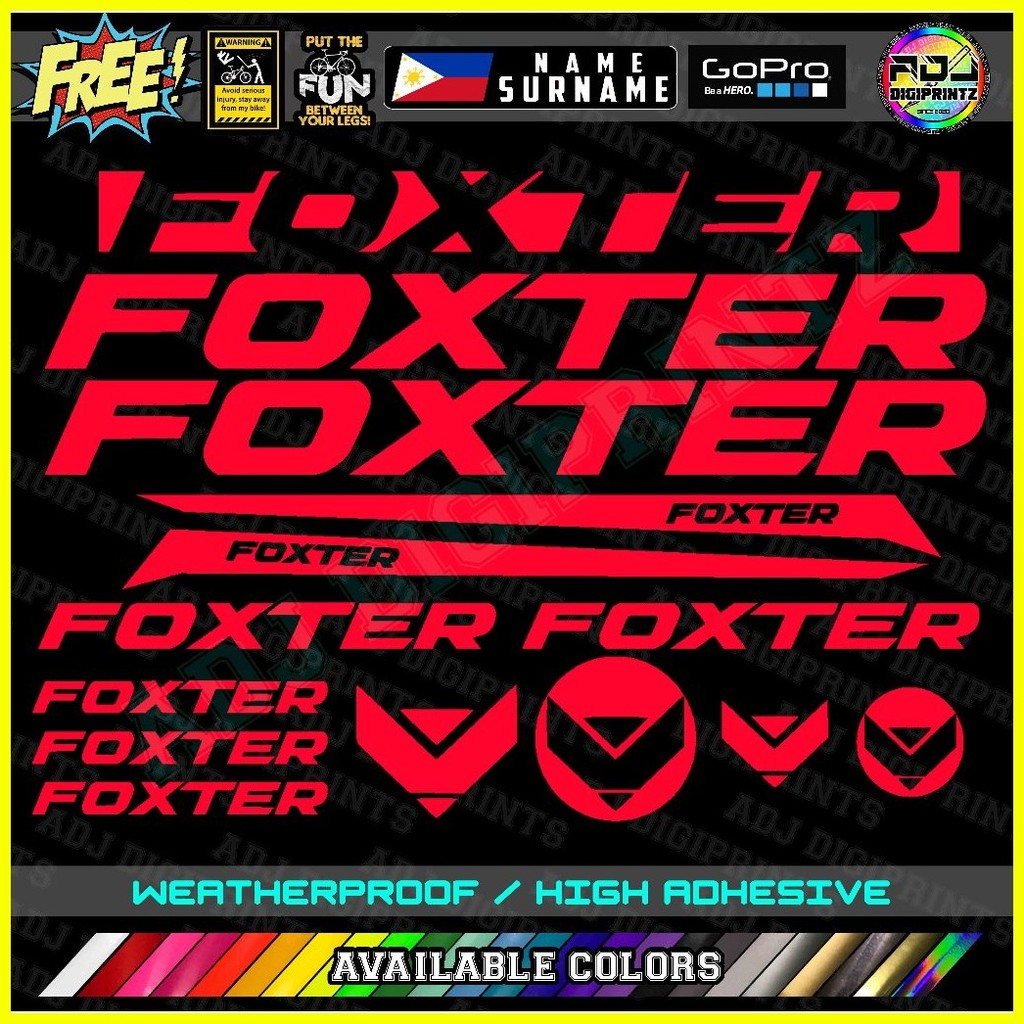 FOXTER MTB Frame Decals Stickers MORE COLORS | Shopee Philippines