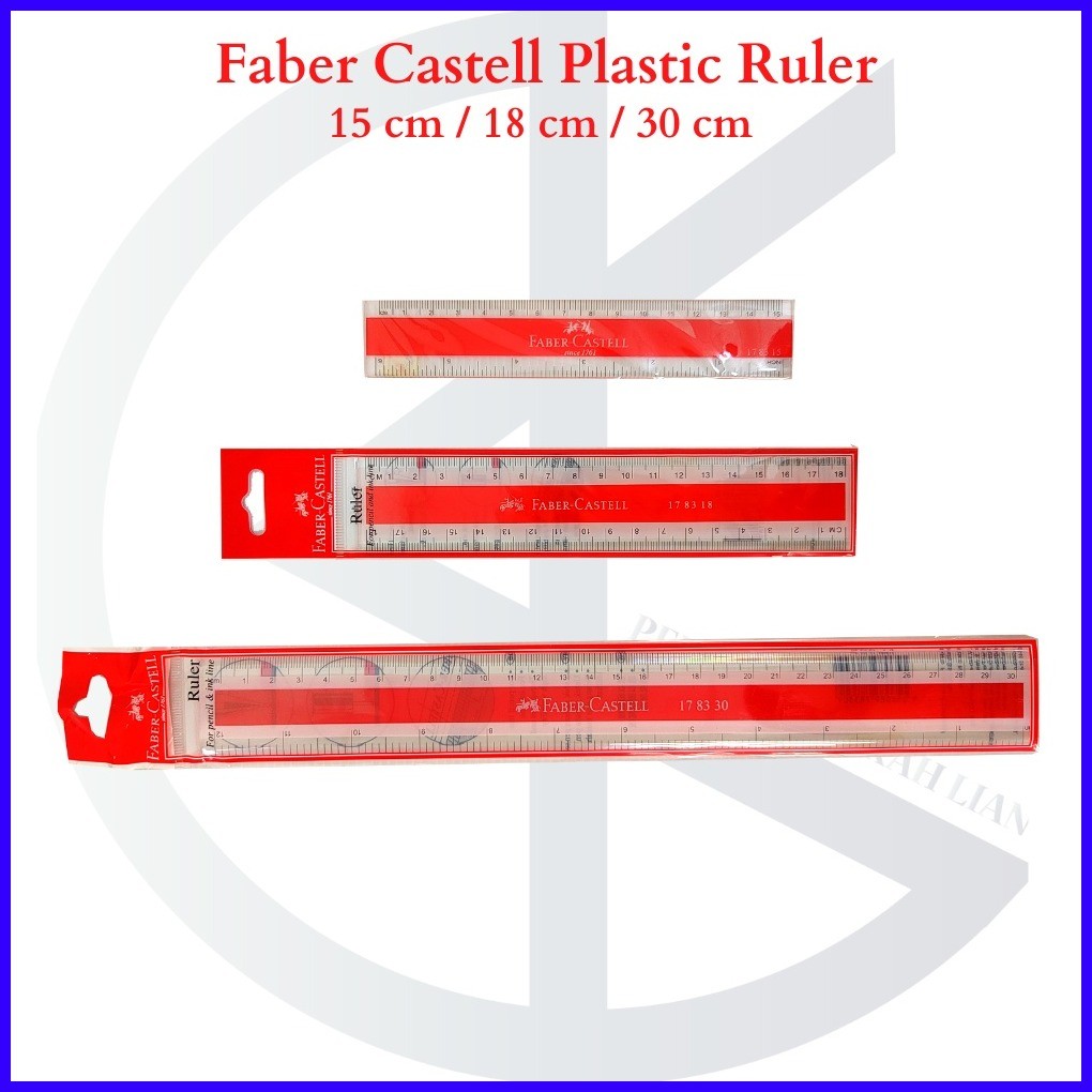 Faber Castell Plastic Ruler Rulers / Faber Castell Pembaris 15 cm / 18 cm / 30 cm | Shopee ...