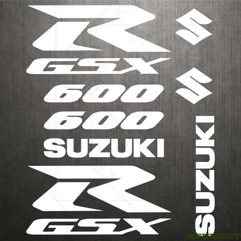 Vinyl Suzuki GSXR 600 Motorcycle Sticker Decal Set Helmet Kit Emblem ...