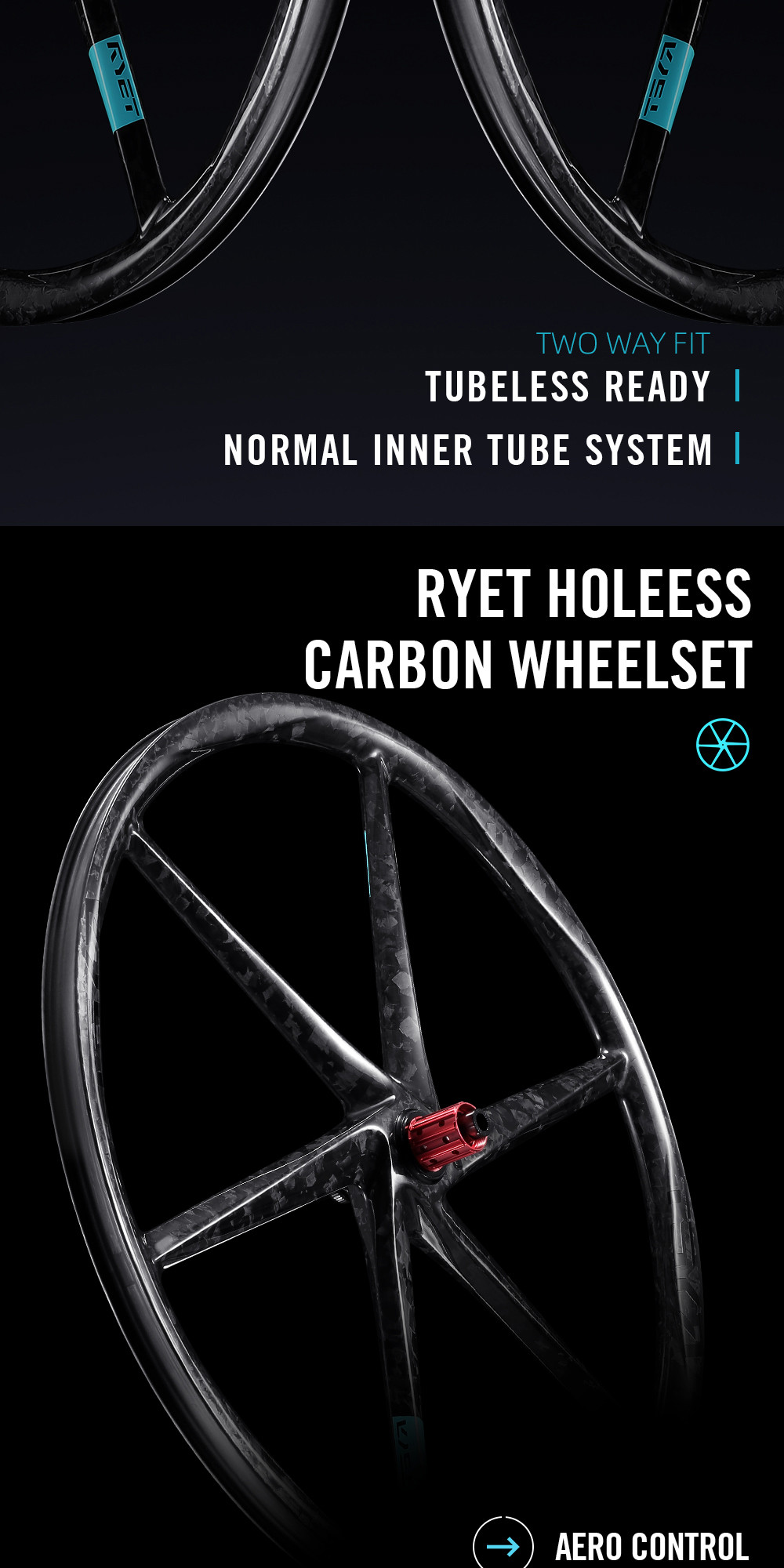 RYET Carbon MTB Wheelsets 25mm Tubeless Ready, 6-Spoke 36T Ceramic Ratchet Hub Boost 148/110 ...