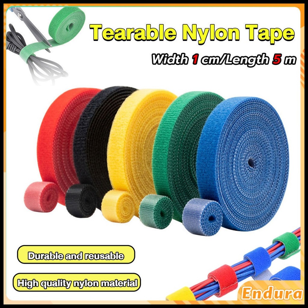 E.A 5m Nylon Tape Cable Organizer Tearable Cable Ties Strap Reusable ...