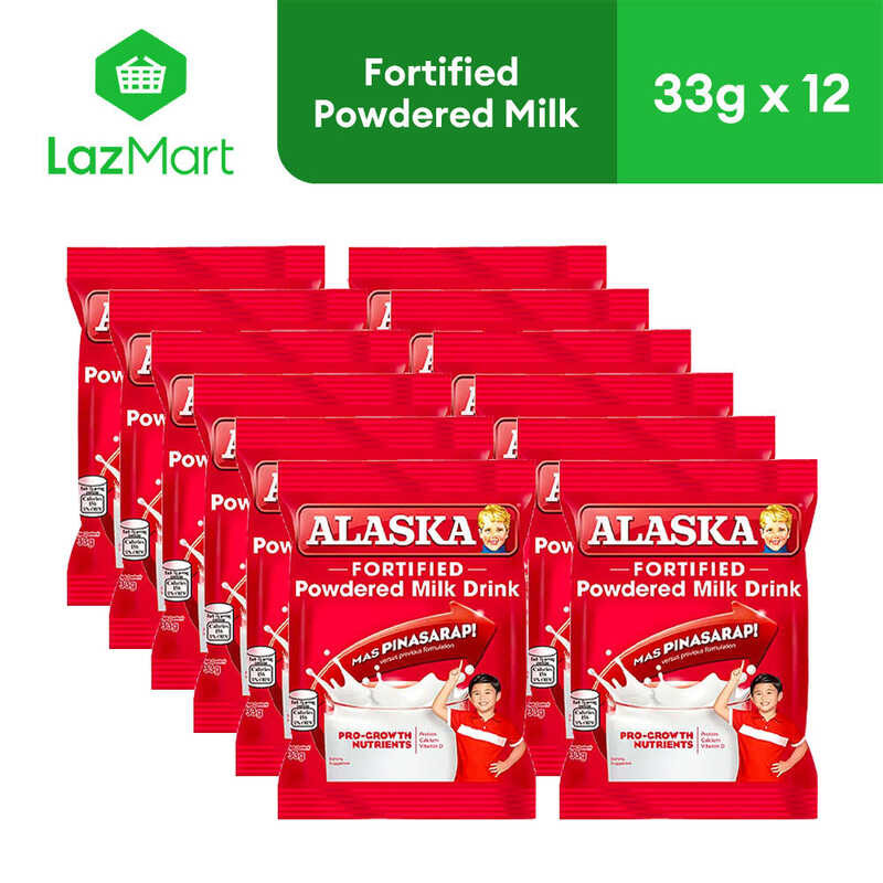 Alaska Fortified Powdered Milk Drink 33G X 12S | Shopee Philippines