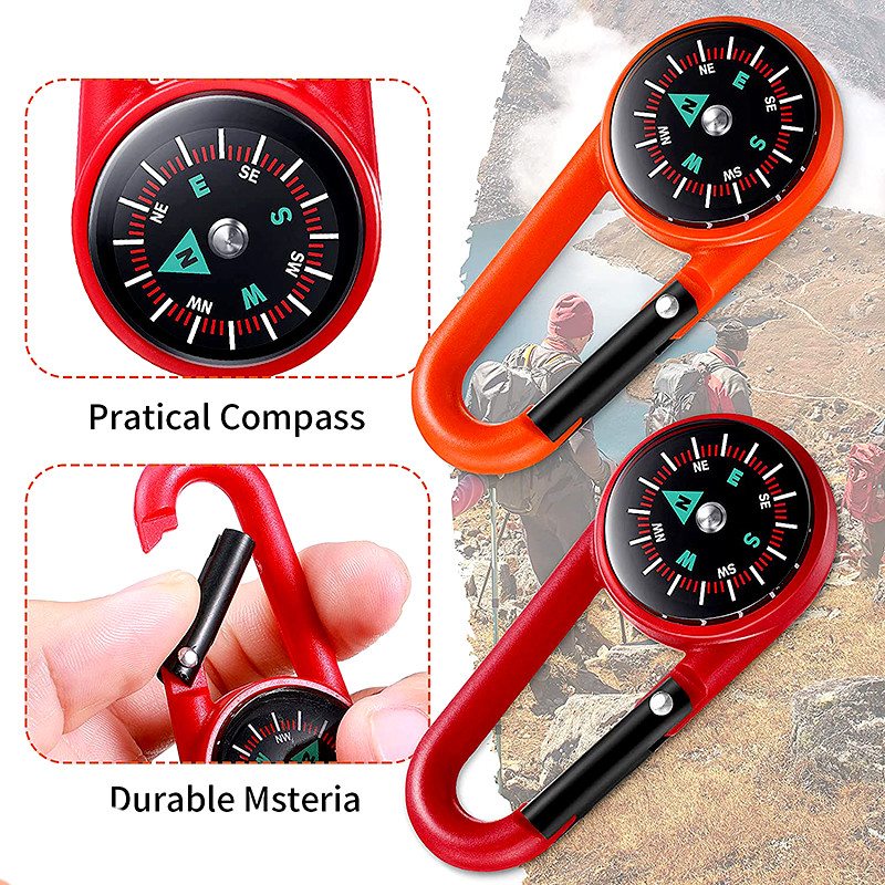 Mini Lightweight Compass, Portable Carabiner Keychain Compasses ...