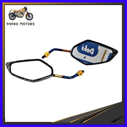 Side Mirror Motorcycle Universal Blue Gold Gradient side mirror ...