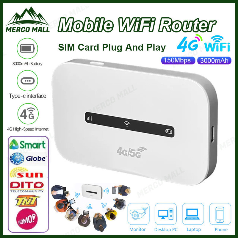 3000mAh 4G WIRELESS ROUTER Pocket WiFi Openline M6 4G/5G LTE Hotspot Router Modem Universal Sim ...