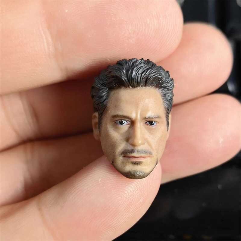 1/12 Scale Tony Stark Robert Downey Jr. Head Sculpt Model Fit For 6 ...