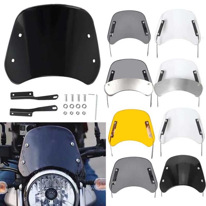 Motorcycle Headlight Windshield Wind Deflector Windscreen Universal for ...