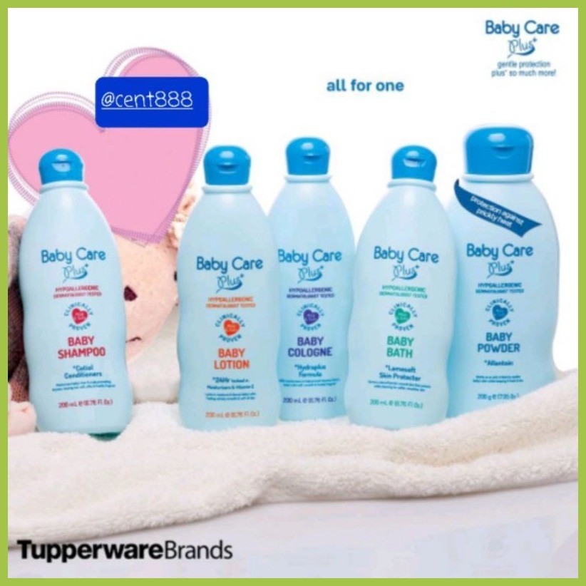 TUPPERWARE BABY CARE PLUS WHITE/BLUE 200ml/300ml Shampoo, Bath, Cologne ...