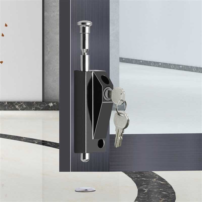 Sliding flip glass aluminum allow o-door lock, stainless steel framed ...
