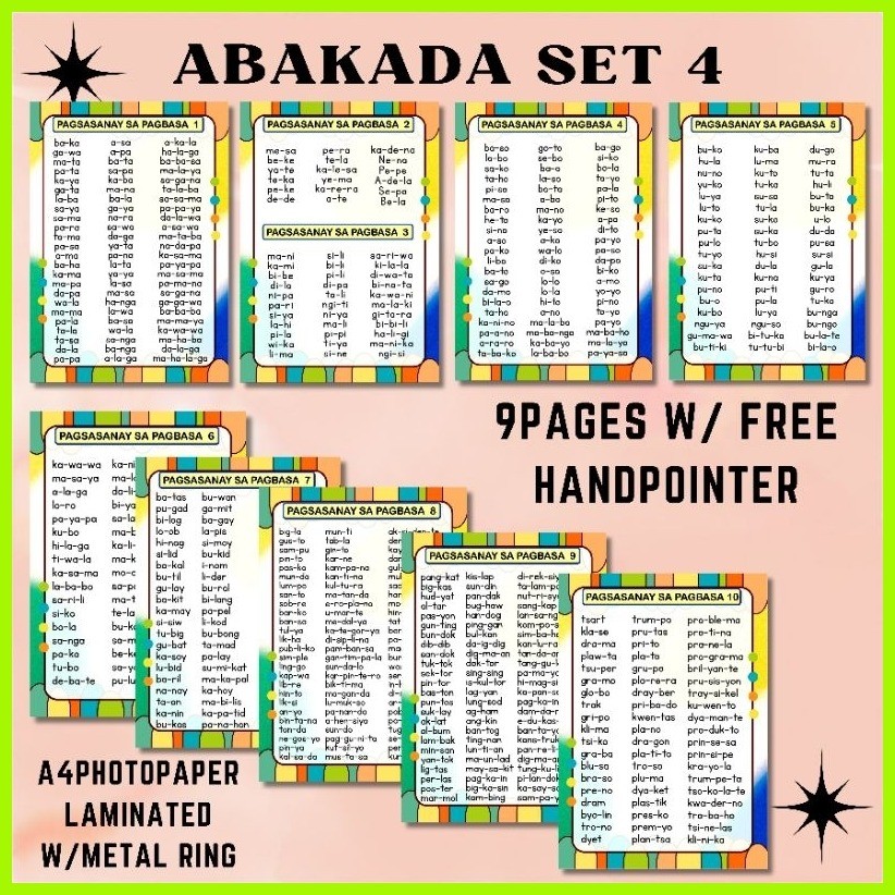 ☸ Reading chart abakada educational chart laminated unang hakbang sa ...