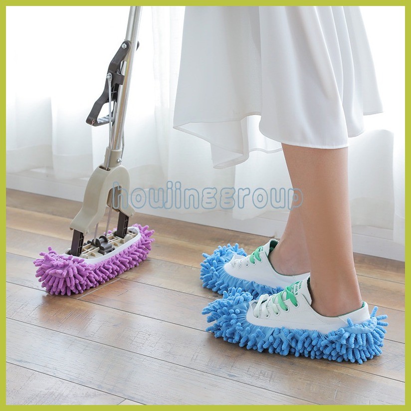 ∭ ﹍ 2 in 1 Dust Mop Slipper Shoe Rag Mop Microfiber Floor Dust Cleaning ...