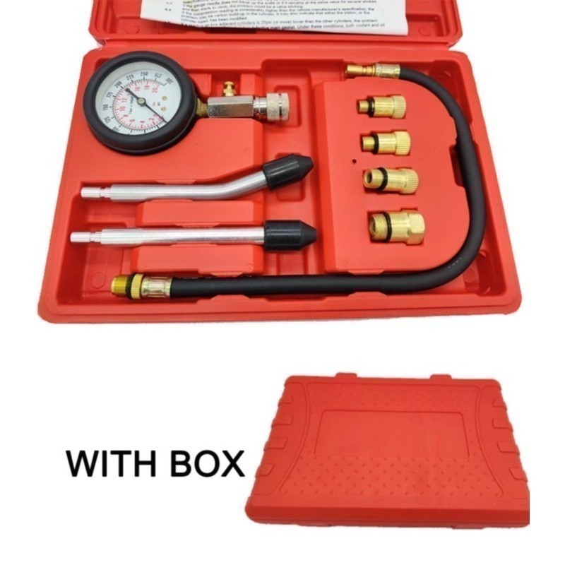 8 PCS Engine Cylinder Compression Tester Kit Auto Tool Meter, Gas ...