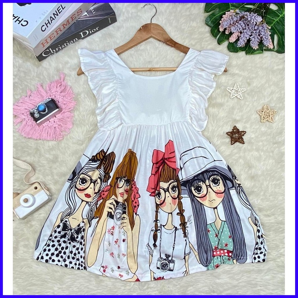 Raffles Dress WIth ribbon Back Bkk for kids(4-6yrs old) | Shopee ...