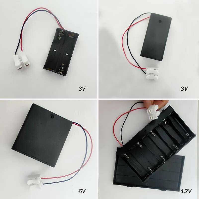 AA 3V/6V Transparent Battery Box Led Light Wiring Transformation ...