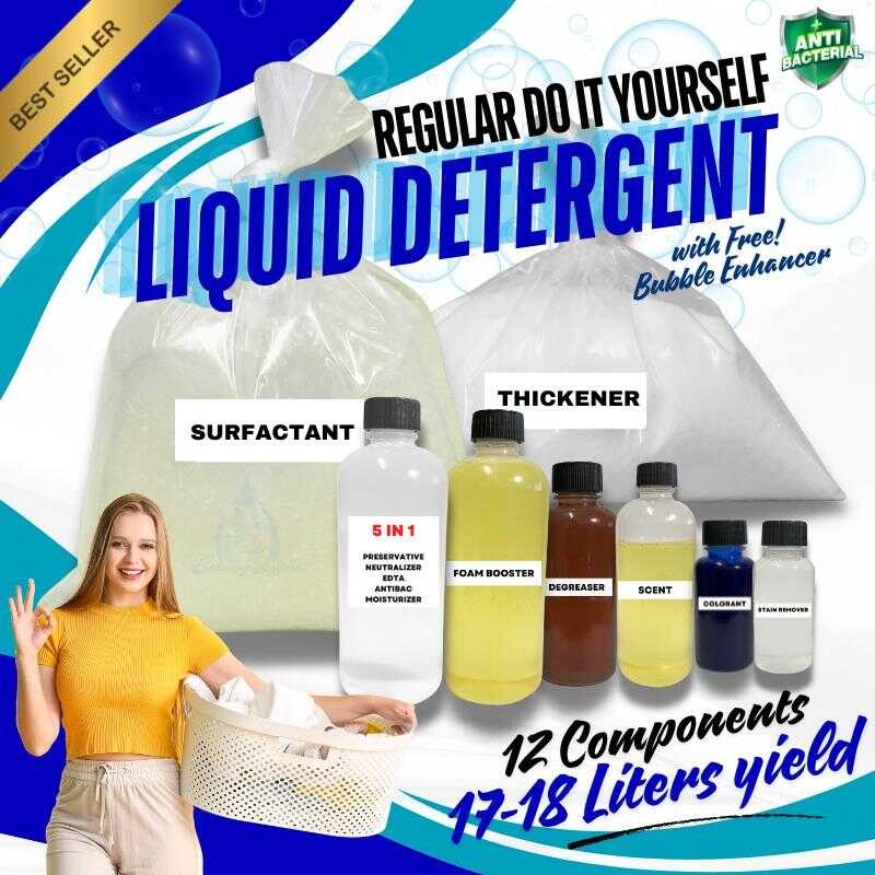 DIY LIQUID DETERGENT KIT 17-18 LITERS YIELD FREE BUBBLE ENHANCER WITH ...