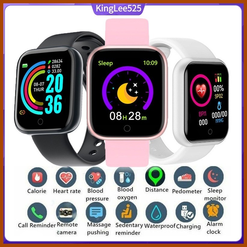 (COD) Macaron Y68 Smart Watch D20 Waterproof Bluetooth Sport SmartWatch ...