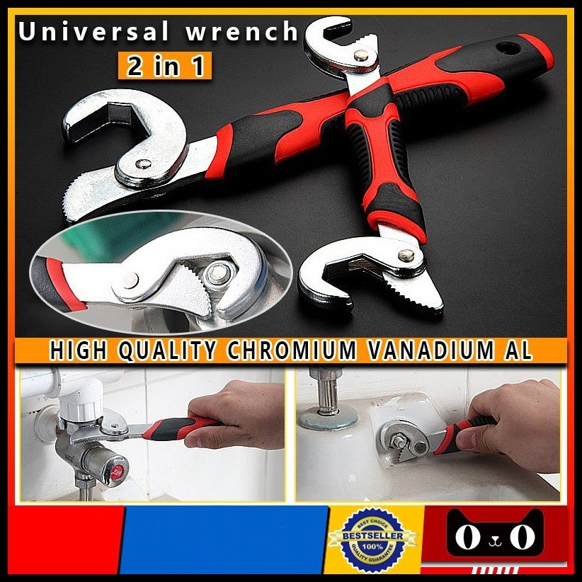 Hawaii Home 2 In 1 Snap And Grip Adjustable Universal Strong Hold Wrench Tool Set ˍ ℔ | Shopee ...