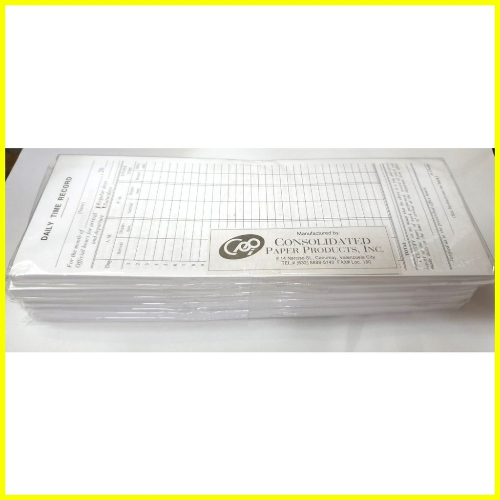 500 PCS. Daily Time Record DTR Form No. 48 Consolidated | Shopee ...