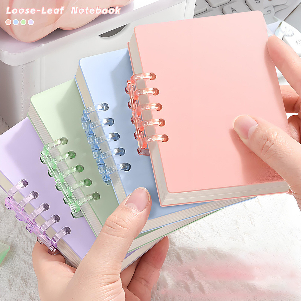 Ossayi Pocket Size Loose-leaf Notebook Hardcover A7 80 Sheet Horizontal ...