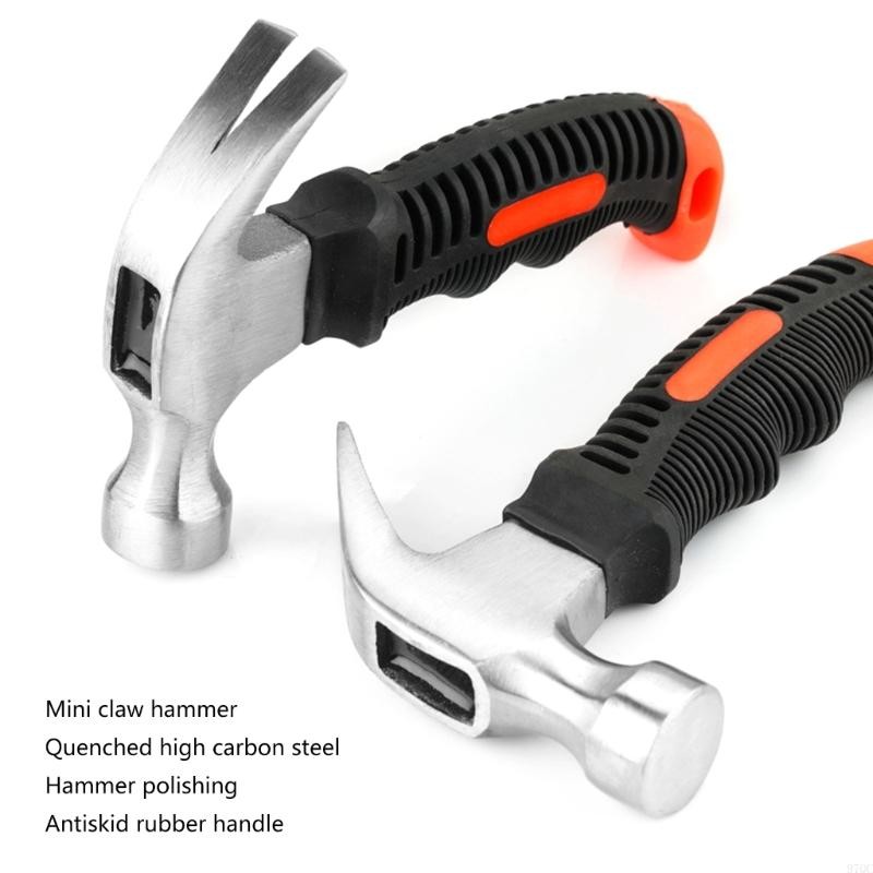 Mini Claw Hand Tool Hammer Portable Small Claw Hammer 8 oz Rubber Grip ...