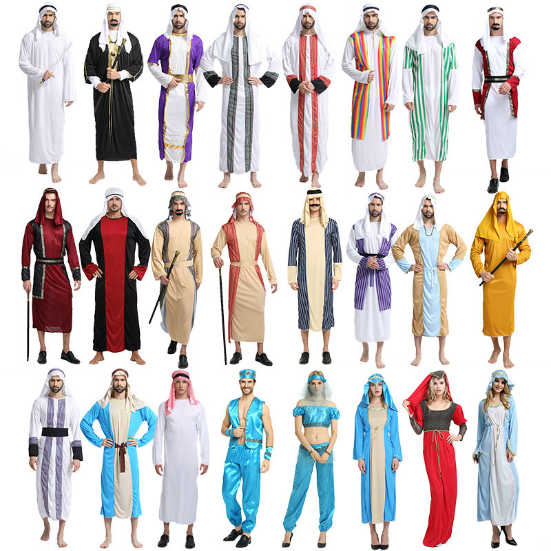 Halloween Dance Costume Adult Men Arabic Costume Saudi Dubai Robe ...