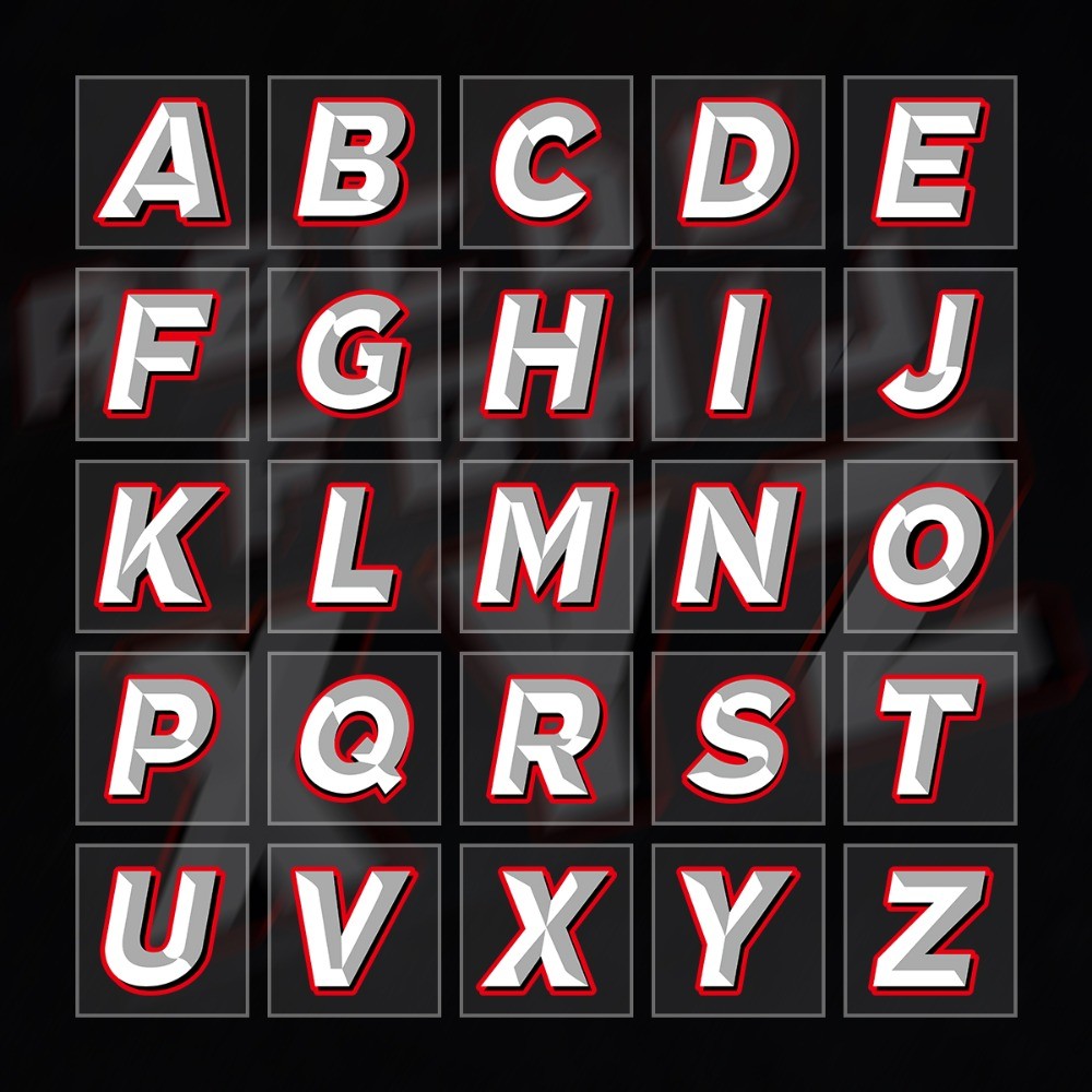 A-Z Reflective Alphabet Letter Stickers - Car Window Decals, Motorcycle ...