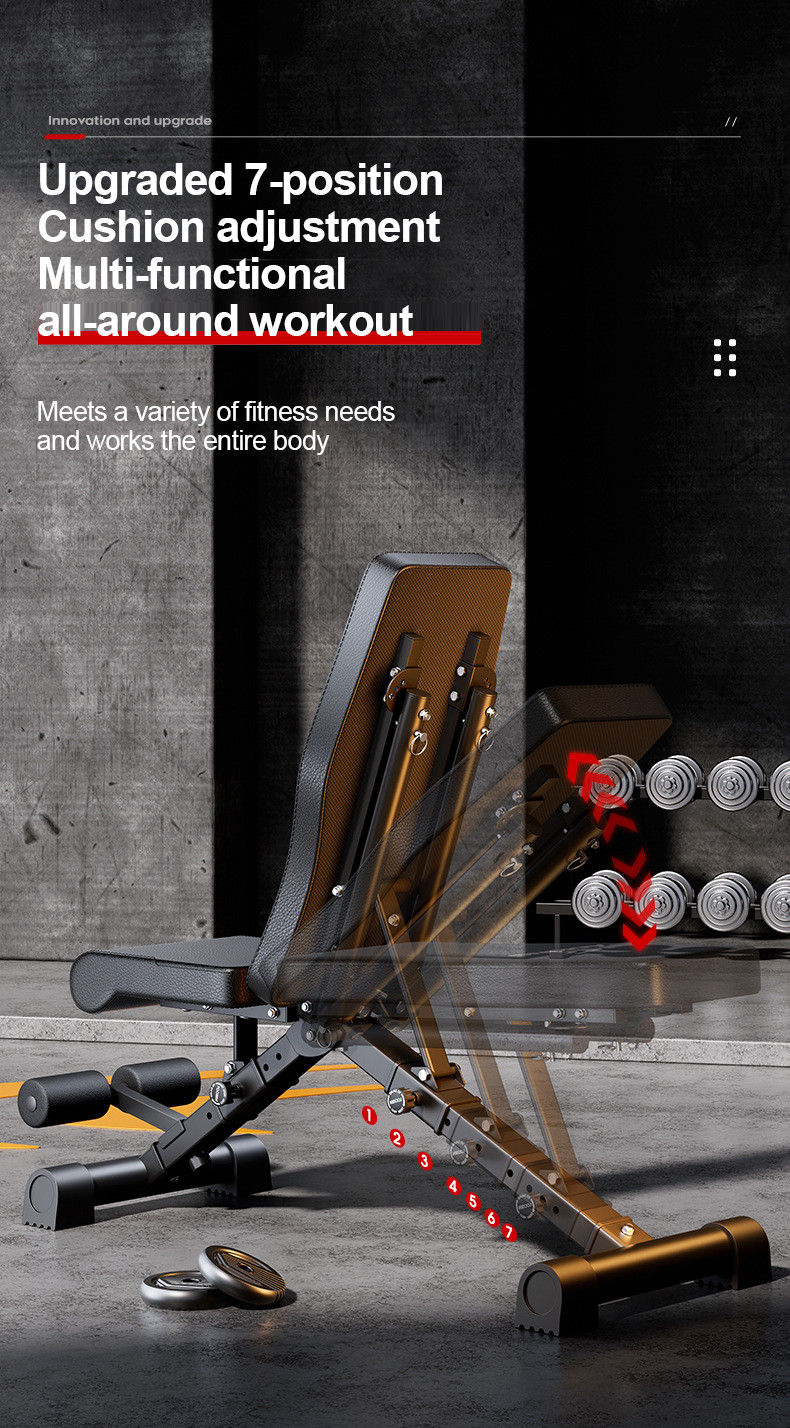 Gym Bench Sit-up bench Fitness Equipment Adjustable Bench Press Chair ...