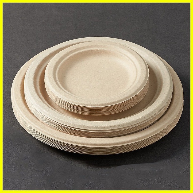 50pcs Disposable Plate Biodegradable Cornstarch Plate Microwaveable ...