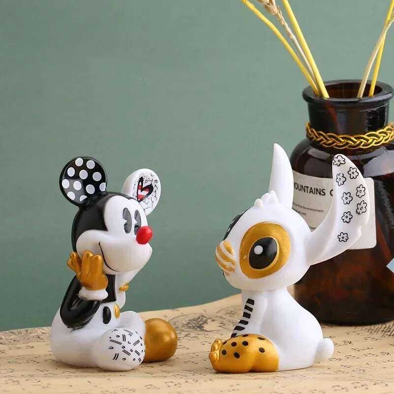 60 6B Mouse Action Figure Black Gold Figurine Cute Cartoon Anime ...