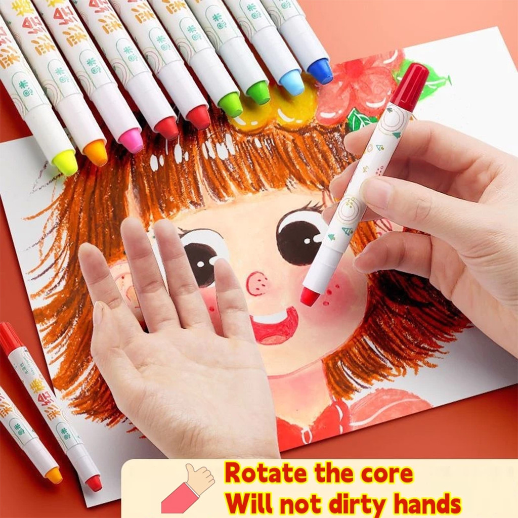 24/48 Colour Crayon for kids Non Toxic Washable Colouring Painting Oil ...