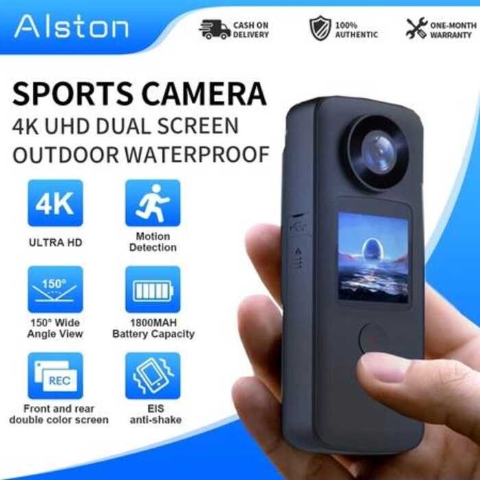 Alston A200 Ultra HD Pocket Action Camera Front 1.4" Rear 2.0" Vlog ...