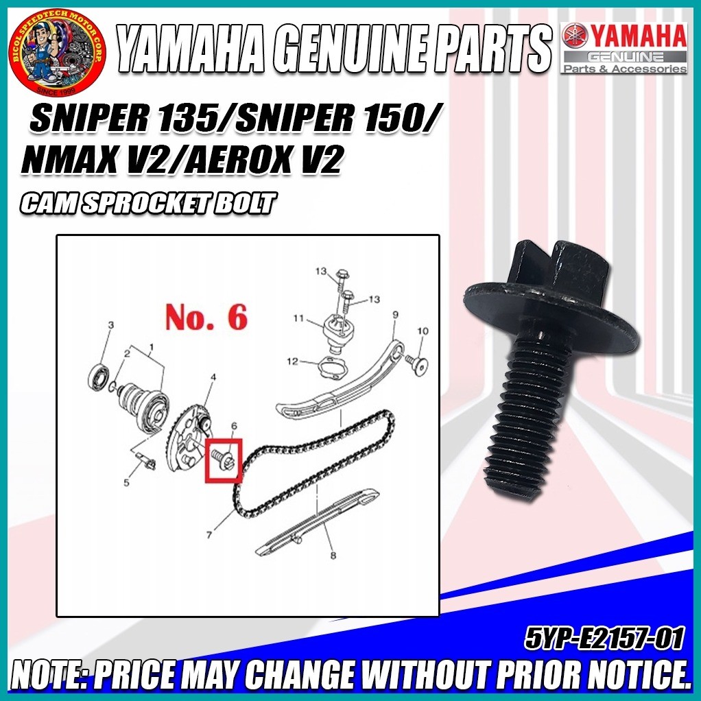 ☑️ SNIPER 135/SNIPER 150/NMAX V2/AEROX V2 CAM SPROCKET BOLT (YGP ...
