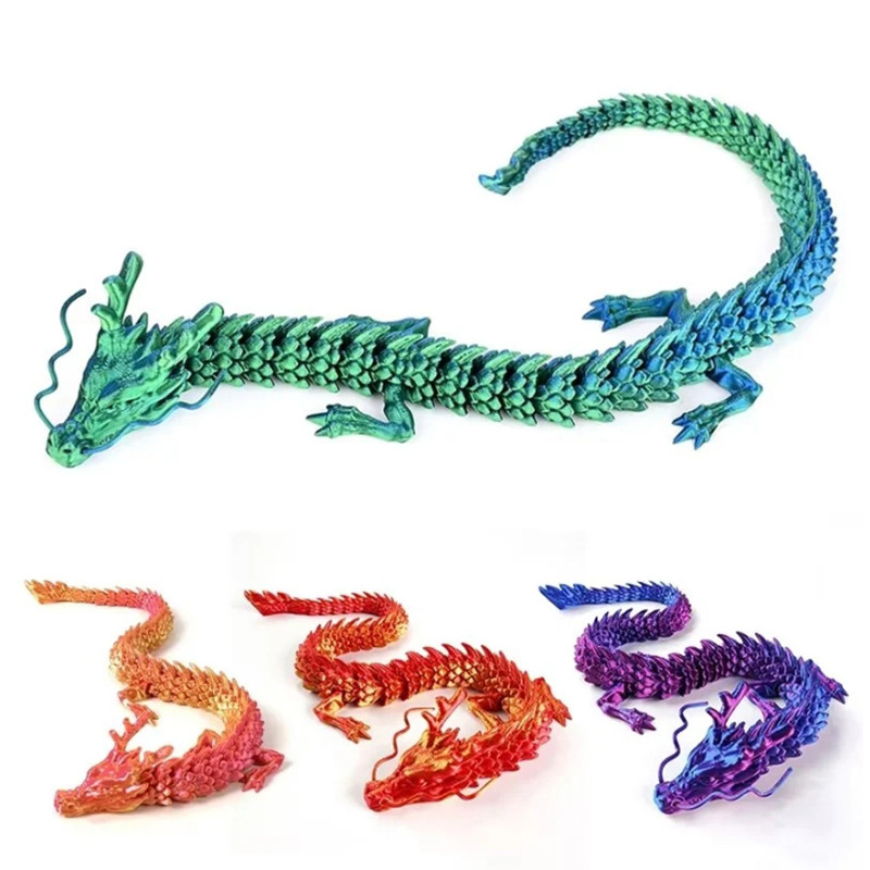 3D Chinese Dragon Movable Joint Dragons Rotatable Articulated Creative ...