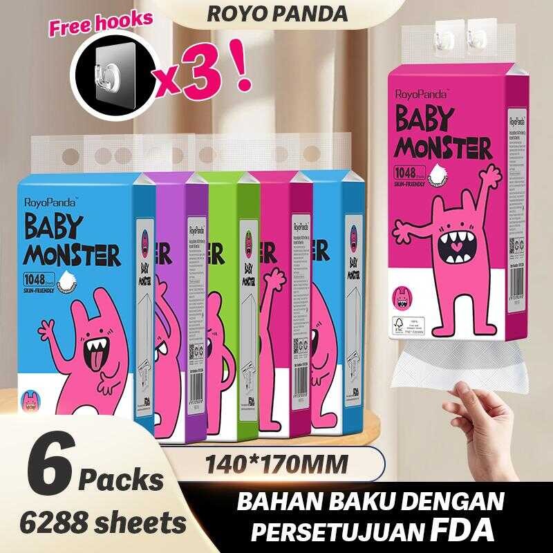 【Buy 1 TAKE 5】Royopanda Hanging Pull-Out Tissues, Baby Monster Series ...