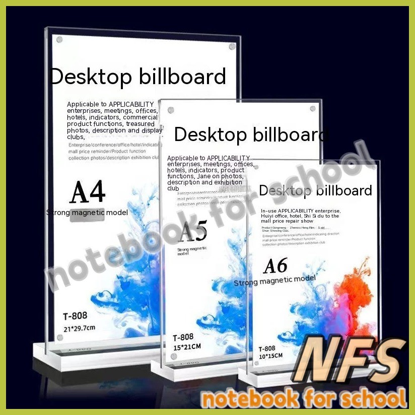 NFS Acrylic Poster Menu Holder Clear Frame Restaurant Desktop Display ...