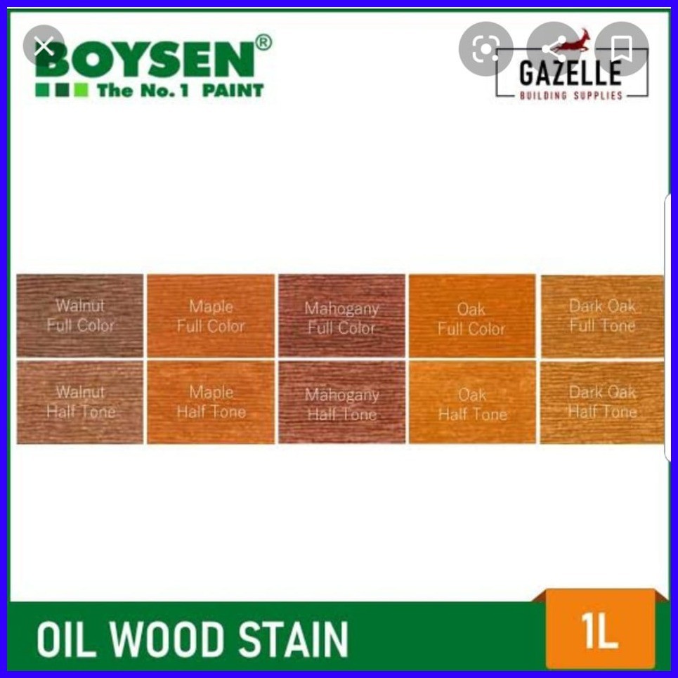 Boysen Oil Wood Stain LITER Maple/Oak/Walnut/Mahogany | Shopee Philippines