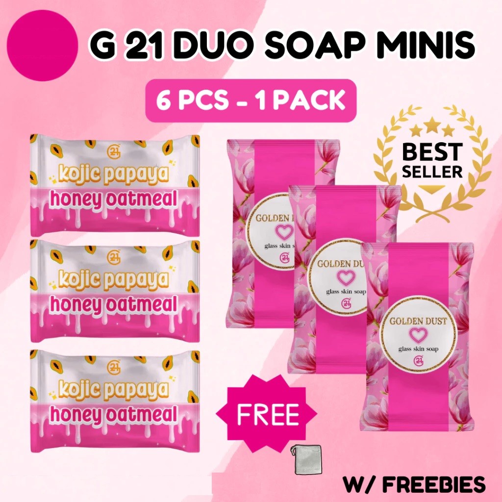 Sadoline~12pcs G21 Mini Combo Whitening Soap (Golden Dust + Duo Soap ...