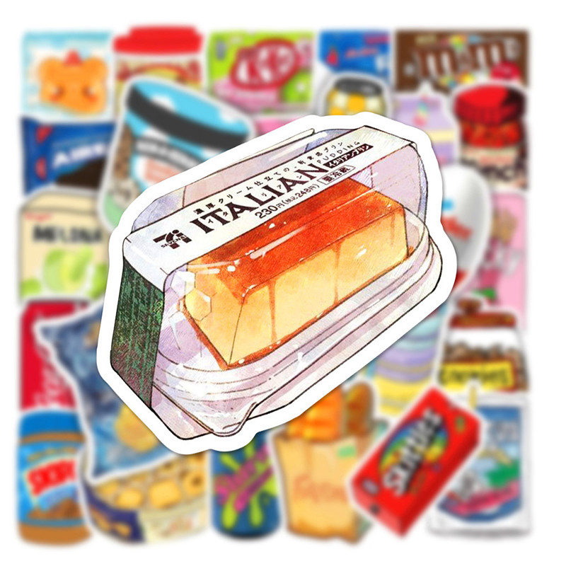 50pcs Ins Style Dessert Drink Snack Stickers Waterproof Graffiti ...