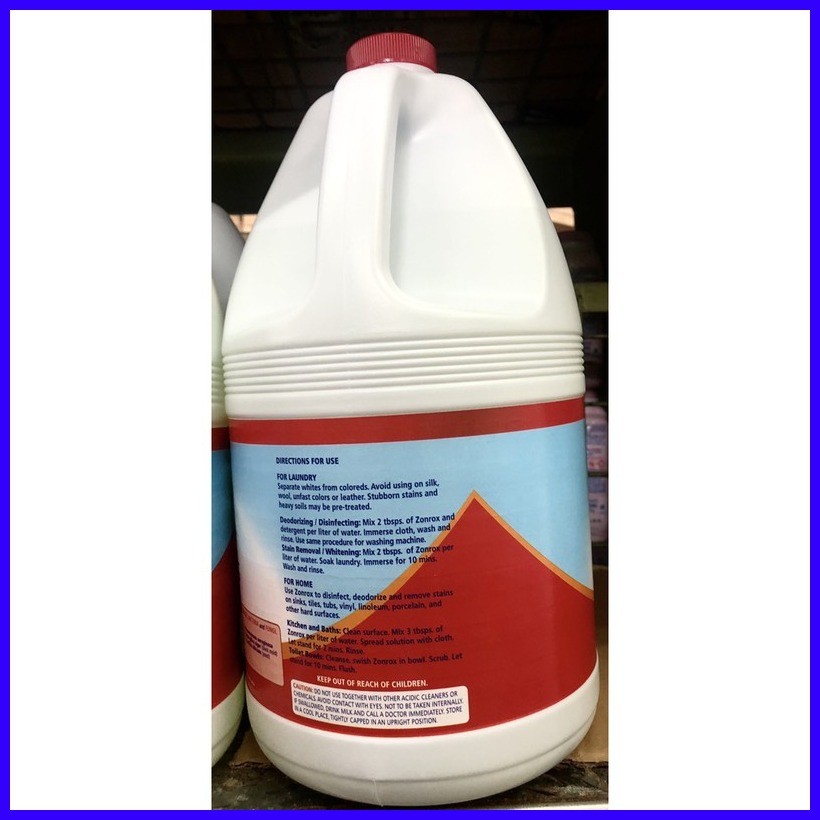 Zonrox Bleach Color Safe Bossom Fresh 3600ml Gallon / Zonrox Bleach ...