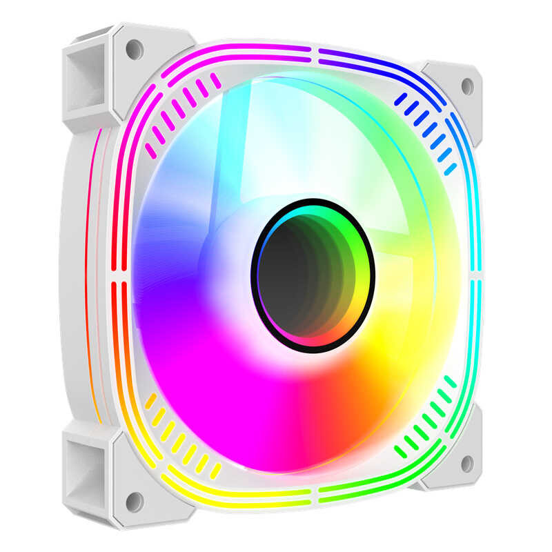 Desktop computer case prism fan 12cm ARGB+PWM phantom color control ...
