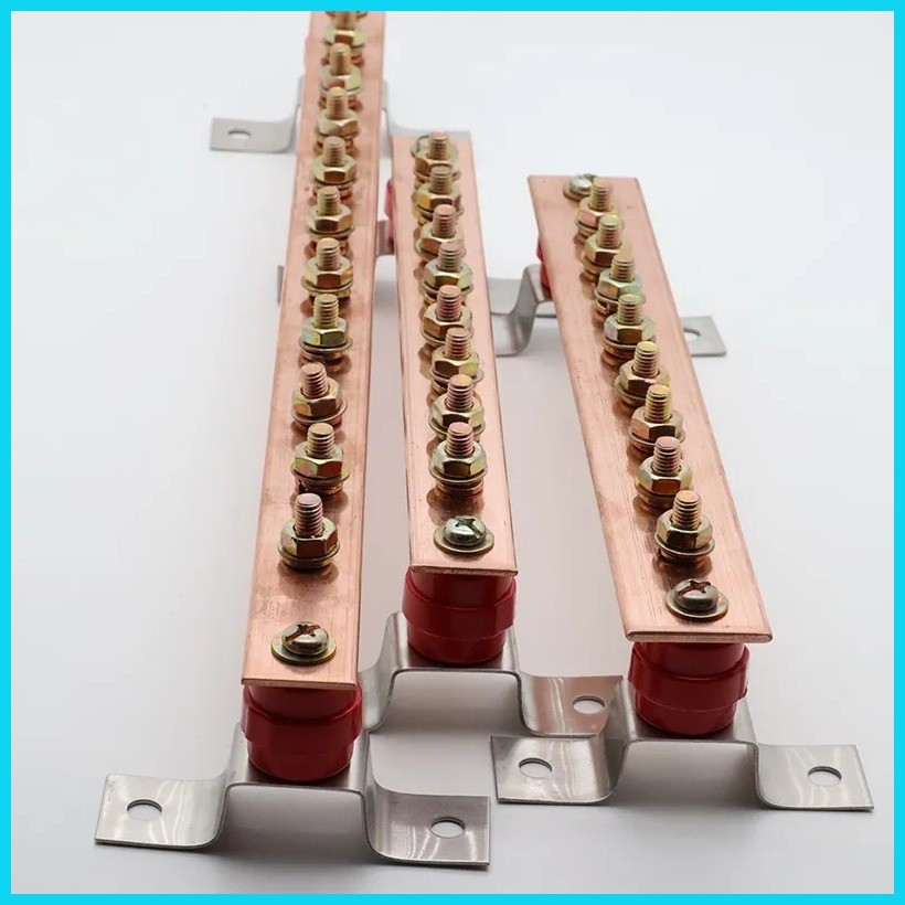 ⭐ 3x30 Red Copper Grounding Busbar Grounding Copper Bar Grounding ...