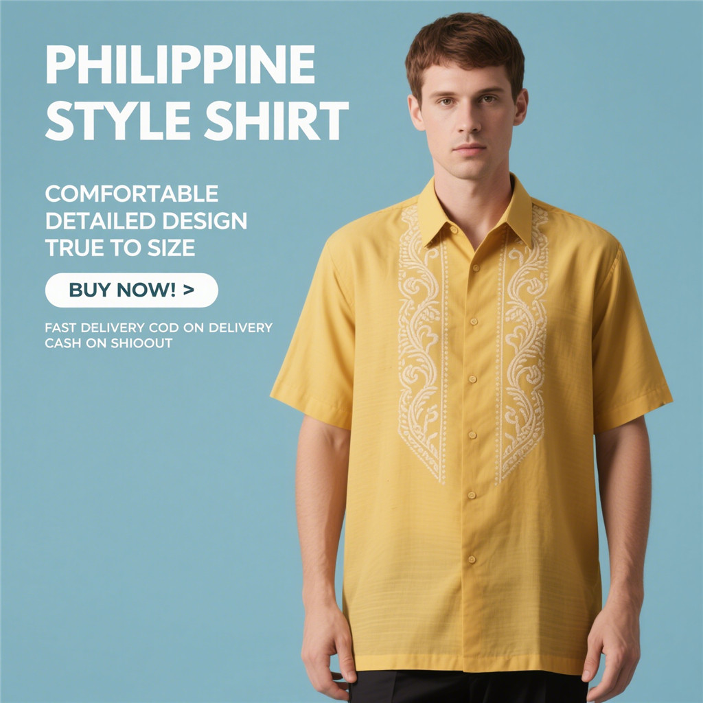 2025 modern barong filipiniana Pinya Jusilyn Polo Barong Short Sleeves ...