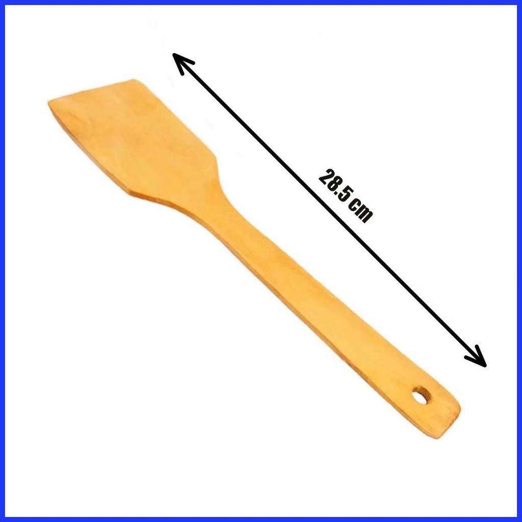 Flat Wooden Rice Paddle Spatula Natural Wood Turner Sandok | Shopee ...