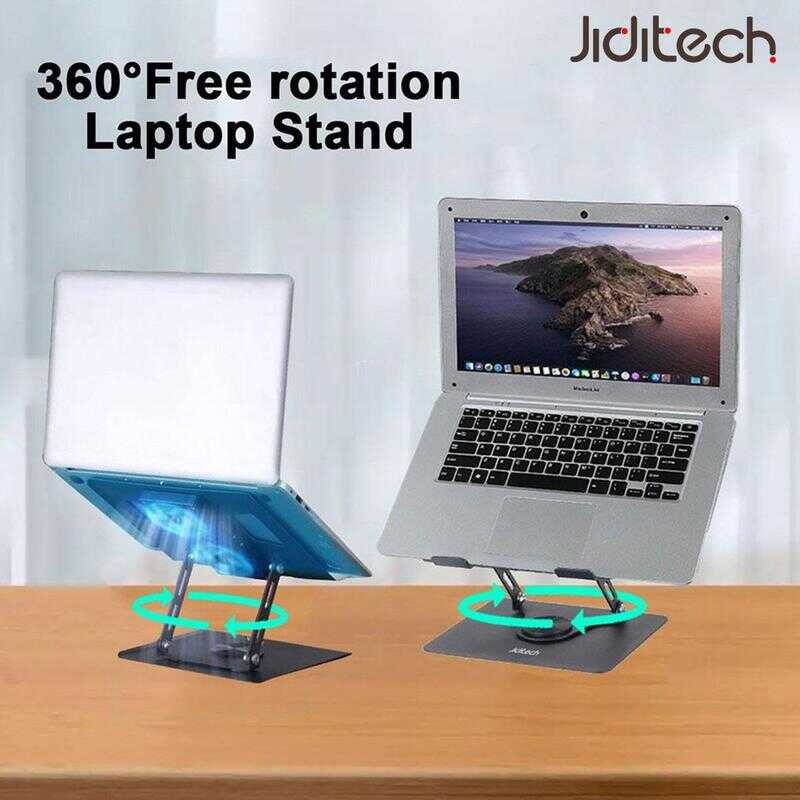 Jiditech 360° Rotating Laptop Stand With Silent Fans With USB Foldable ...