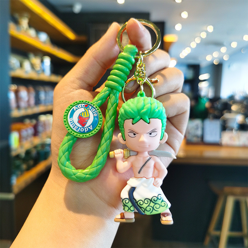 Cartoon Anime One Piece Doll Braided Rope Keychain Backpack Pendant ...