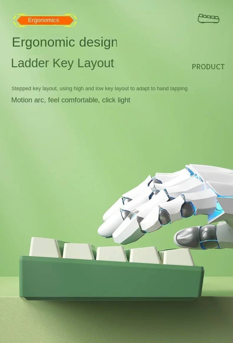 white Mechanical keyboard Gamer mini Keyboards key board 68 keys PC ...