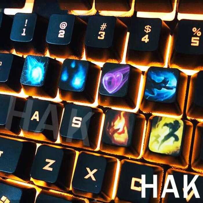 Universal Desktop Computer Keyboard Keycaps LOL League of Legends QWER ...
