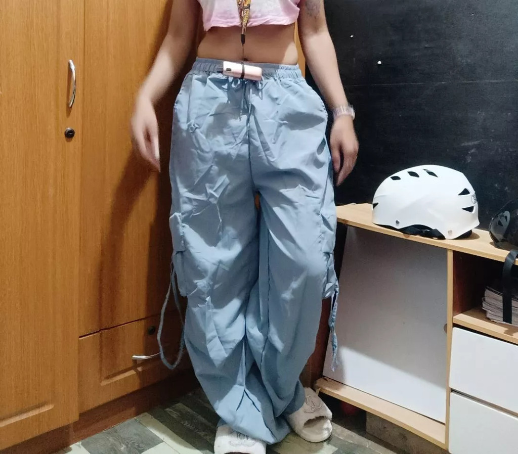 GDTIMA Baggy Cargo High Waist Pants For Women Wide Leg Pants Hiphop ...