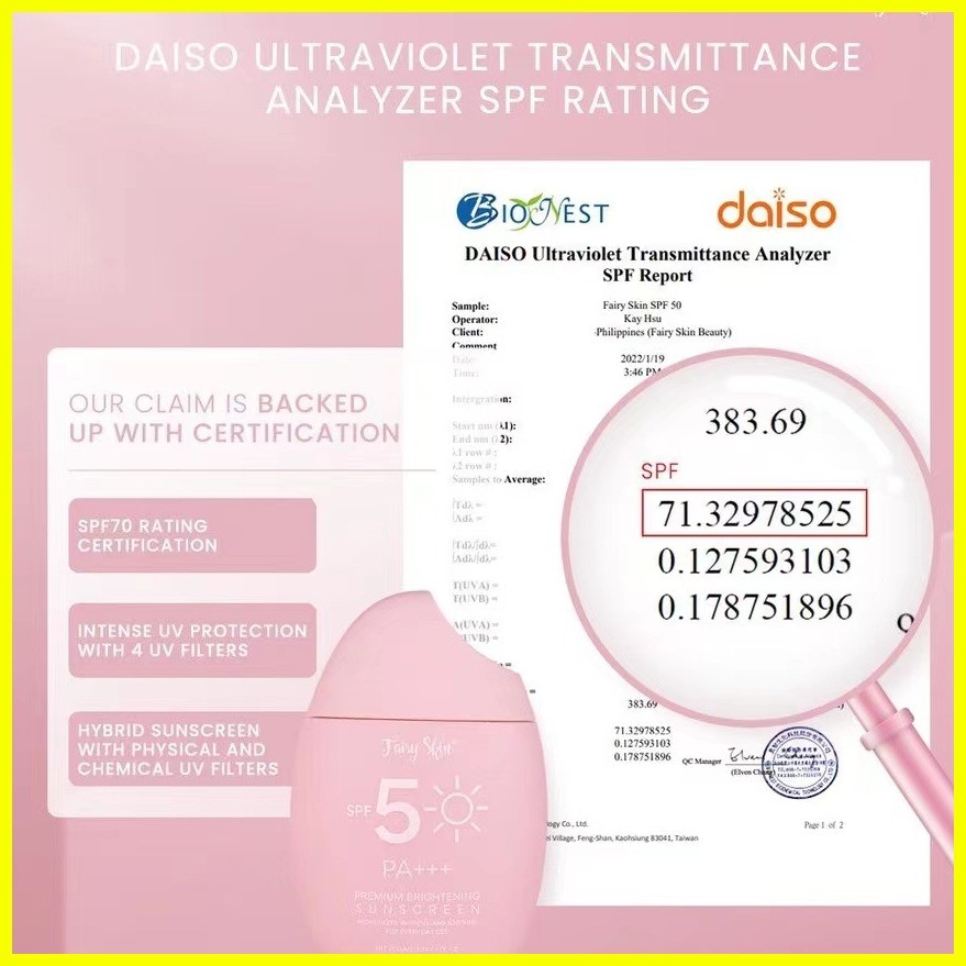 Fairy Skin Sunscreen Premium Brightening Spf 50 Pa++++ Whitening ...